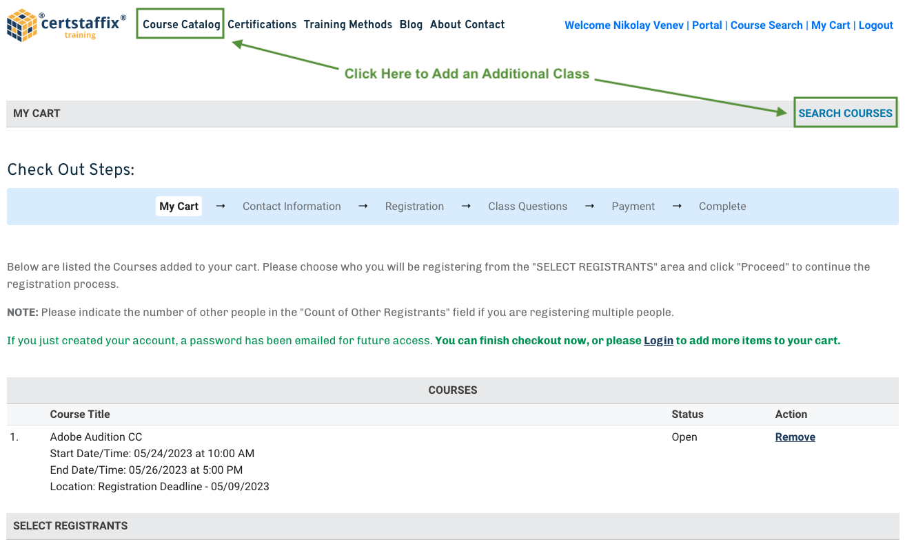How to Register for a Classes - Certstaffix Training